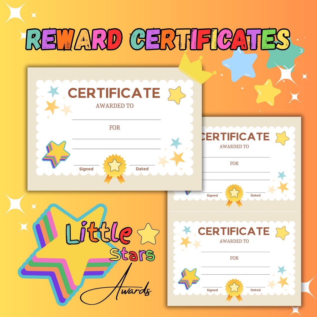 Reward Certificates | Awards | Certificates | Little Stars Awards ...