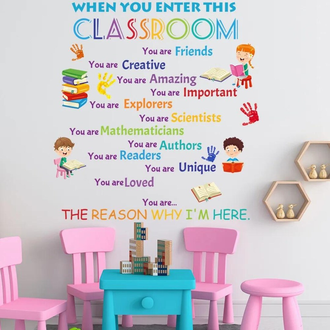 Inspirational Classroom Vinyl Wall Decal: Positive Quotes Decor, Study ...