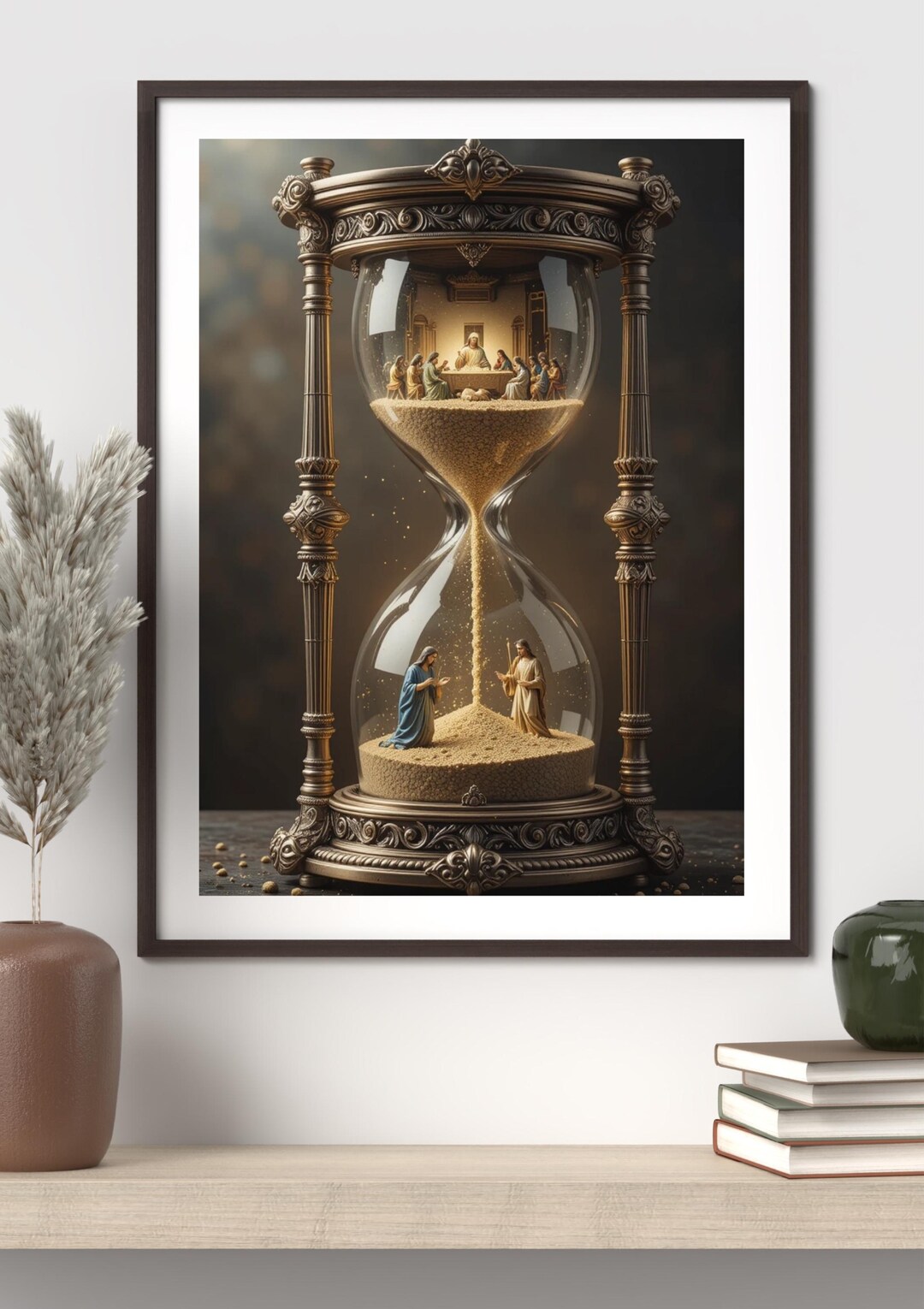 Christian Hourglass Wall Art Printable | Last Supper & Resurrection ...