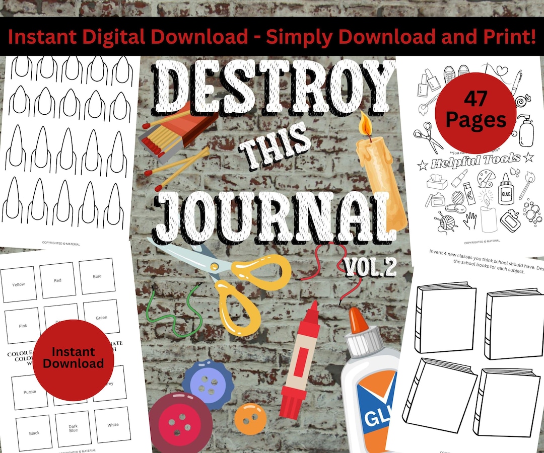 Destroy/wreck This Journal Vol.2, Printable Activities, Ages 8 and Up ...