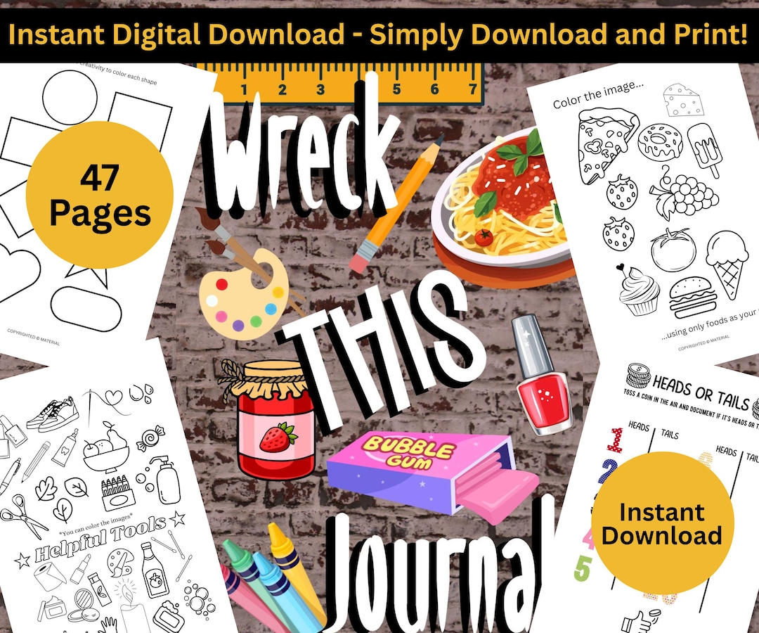 Destroy/wreck This Journal Vol.1, Printable Activities, Ages 8 and Up ...