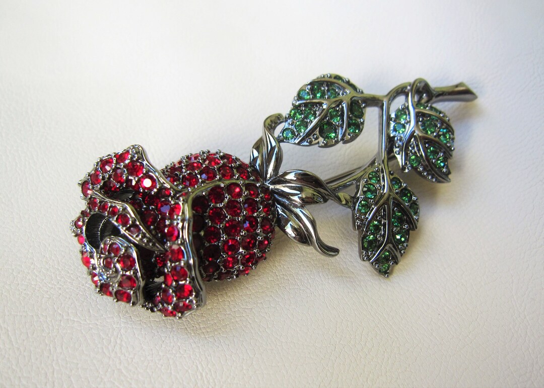 Swarovski Vintage Rose Brooch Pin - Etsy
