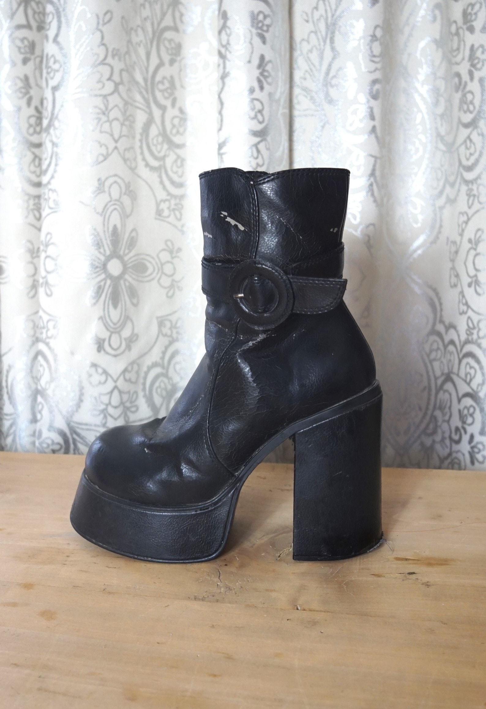 Vintage Black Mega Platform Cyber Rave Ankle Boots Size Us9 Uk7 Euro40 ...