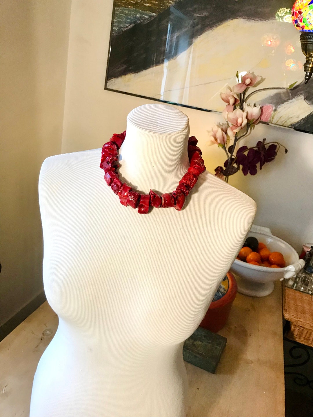 String of Large Red Raw Coral Branch Beads, 27 Pieces - Etsy