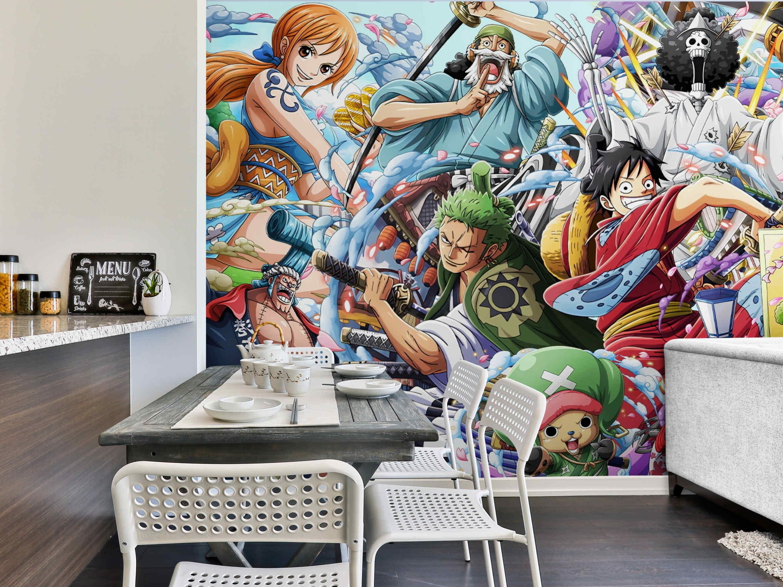 Japanese Anime Wall Mural – Colorful Manga Peel & Stick Wallpaper ...
