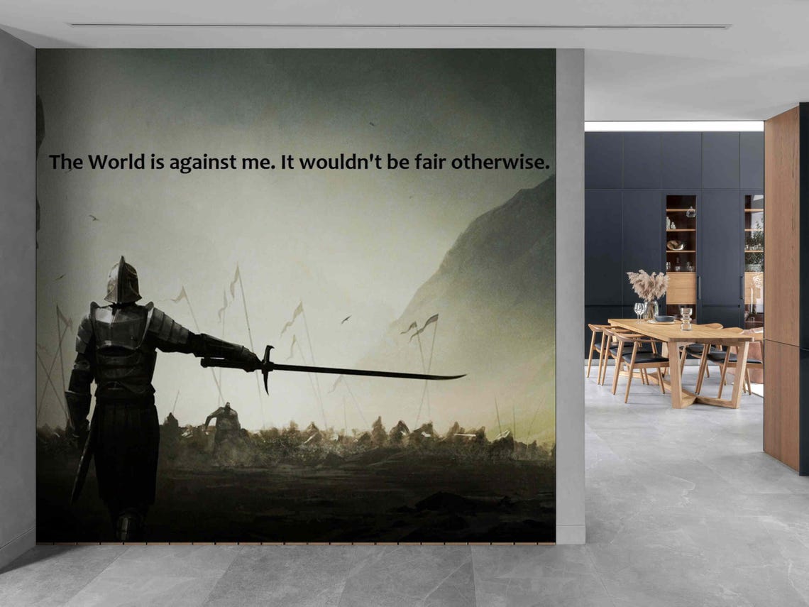 Epic Warrior Battle Mural – Peel and Stick Gaming Wallpaper - Etsy