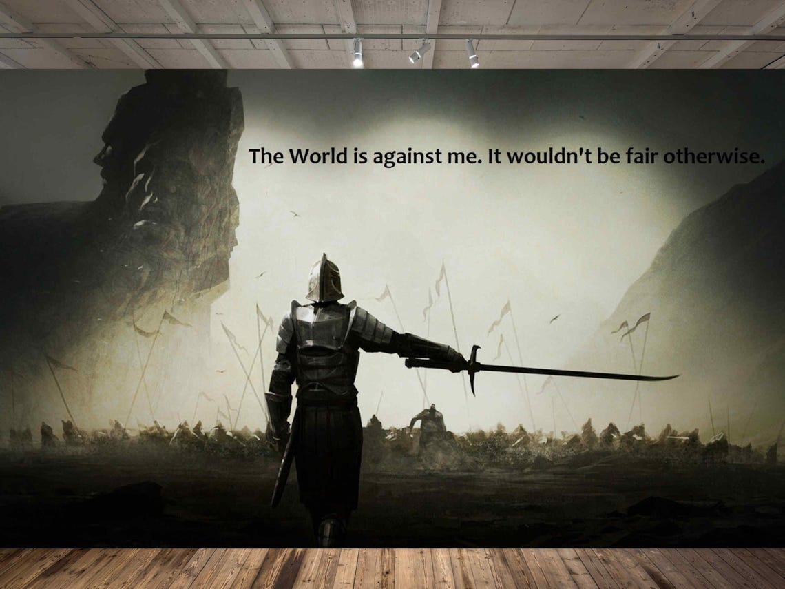 Epic Warrior Battle Mural – Peel and Stick Gaming Wallpaper - Etsy