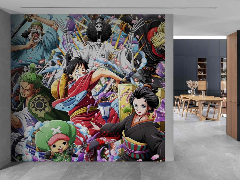 Japanese Anime Mural – Colorful Manga Peel & Stick Wallpaper - Etsy