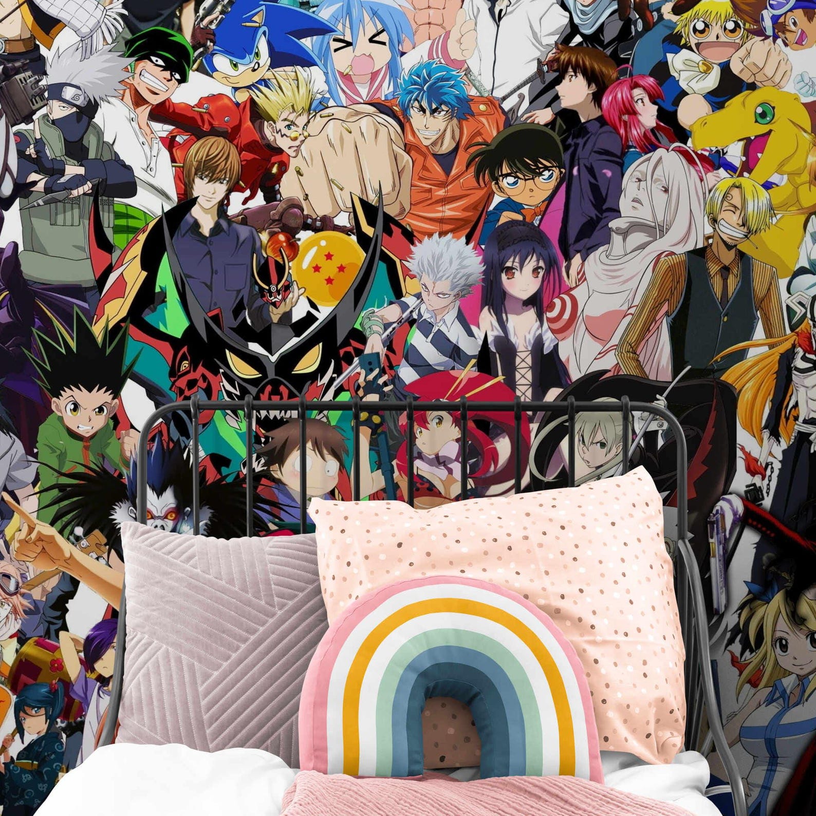 Anime Characters Wallpaper Mural – Peel and Stick Wall Art, Iconic ...