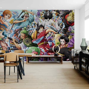 Japanese Anime Mural – Colorful Manga Peel & Stick Wallpaper - Etsy