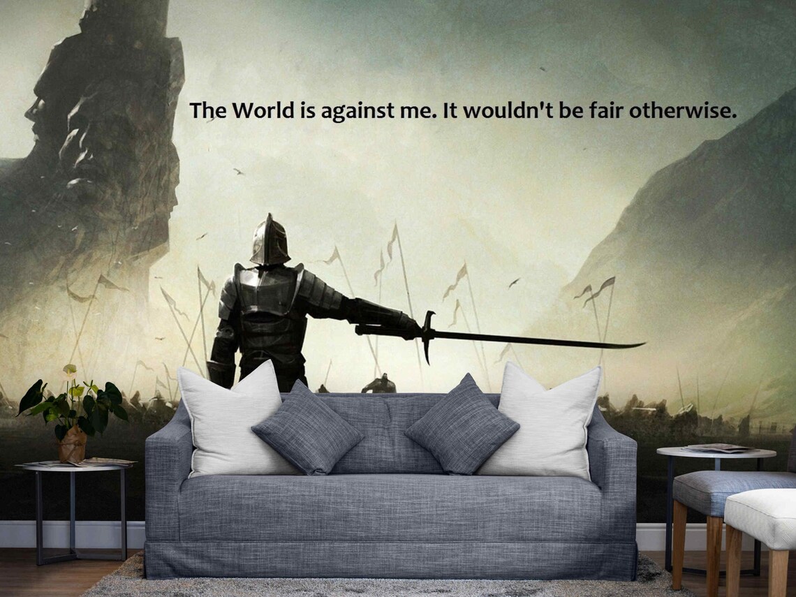 Epic Warrior Battle Mural – Peel and Stick Gaming Wallpaper - Etsy