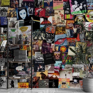 Rock Band Wallpaper, Music Wall Mural, Peel and Stick Mural, Punk Album ...