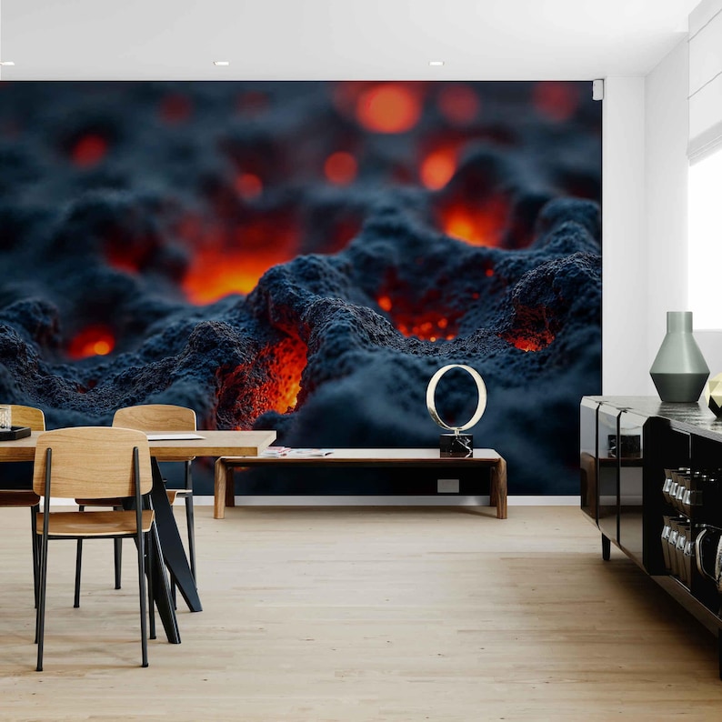 3D Lava Texture Wallpaper Mural – Peel and Stick or Non-woven - Etsy