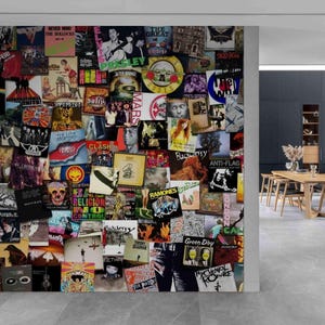 Rock Band Wallpaper, Music Wall Mural, Peel and Stick Mural, Punk Album ...