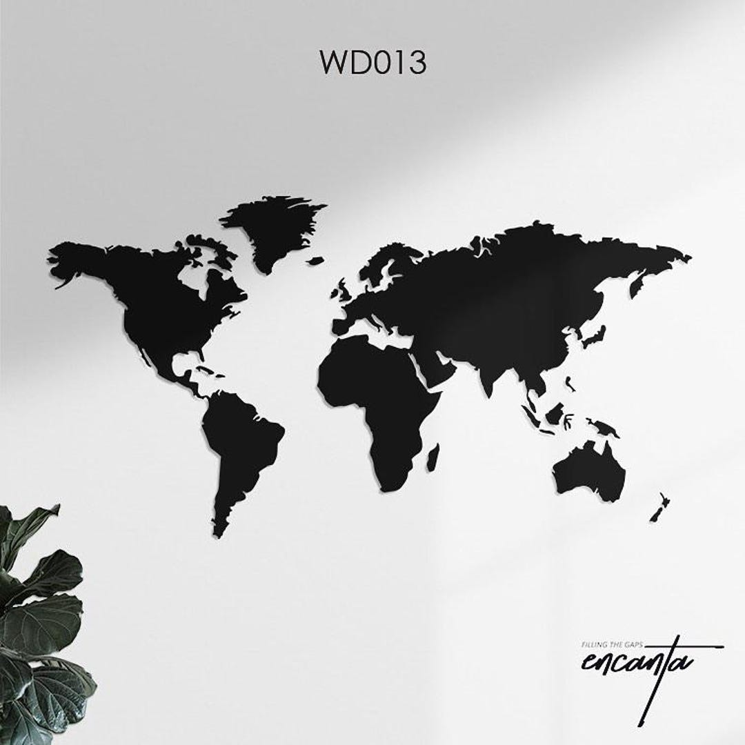 World Map Laser Cut SVG | Digital Wall Art DXF File for Cricut ...