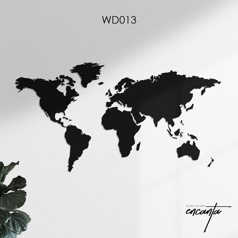 World Map Laser Cut SVG | Digital Wall Art DXF File for Cricut & Glowforge | Wooden World Map ...