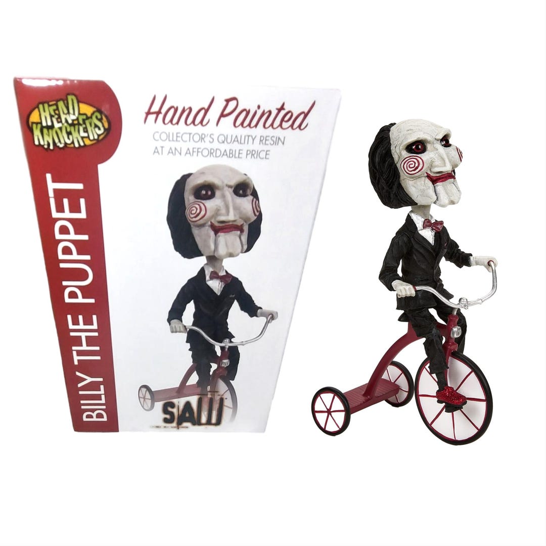 The 2022 Neca Official Billy the Puppet Saw Head Knocker Horror Resin ...