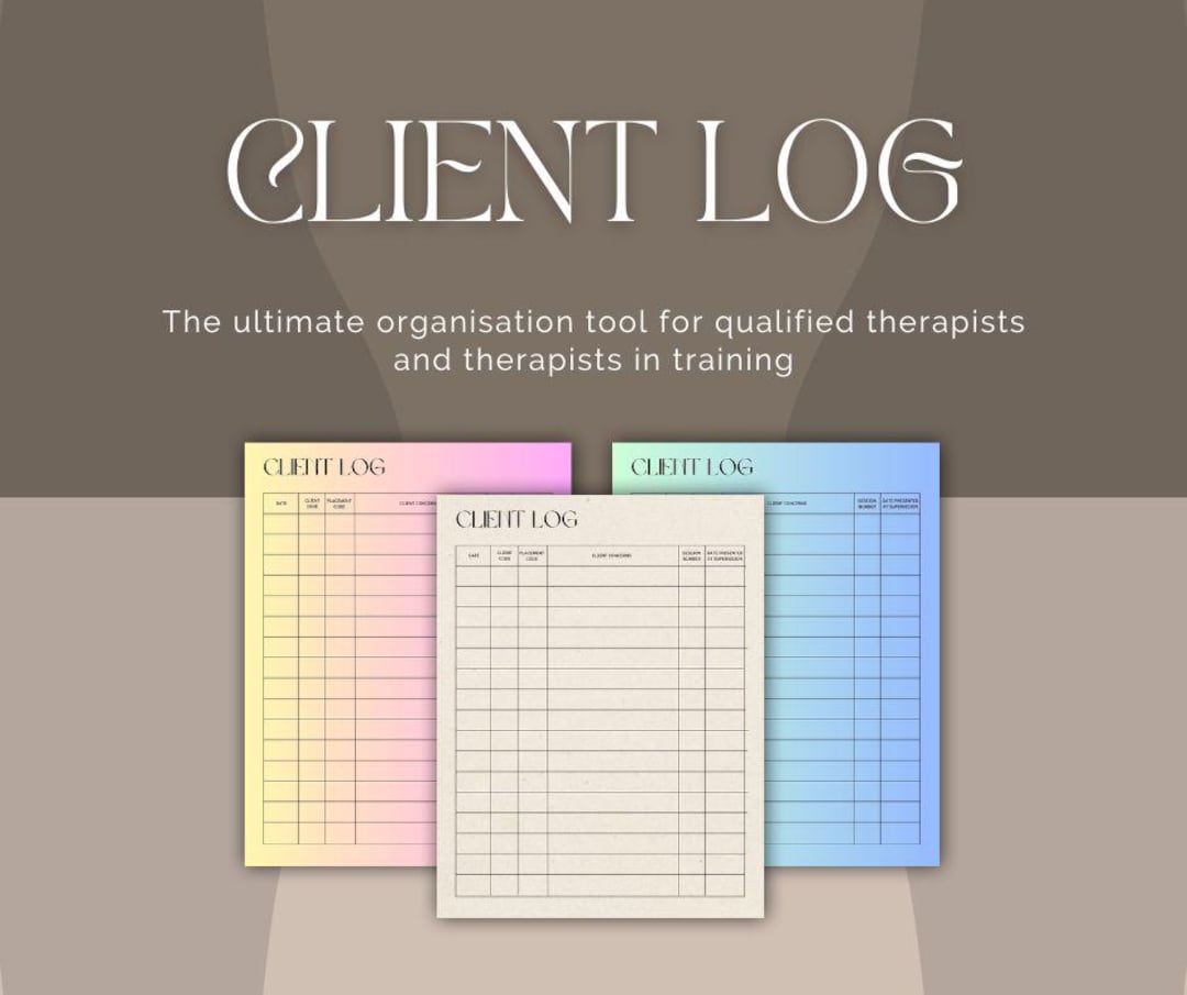 Client Session Log Sheet | Printable & Digital | Therapy Notes Template ...