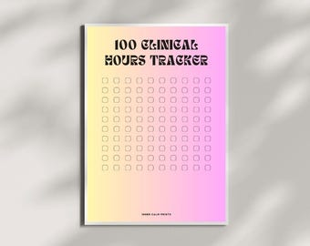 100 Clinical Hours Tracker, Therapist Client Log Sheet, Counselling Placement Tracker, A4 ...