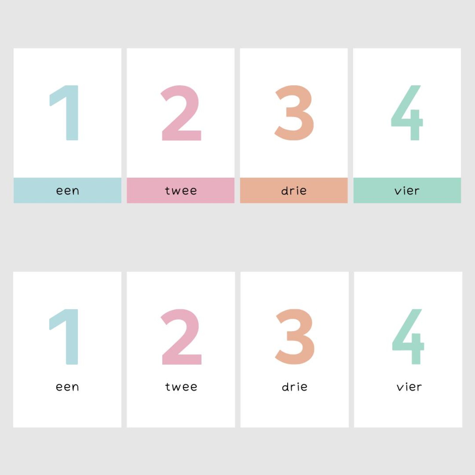Afrikaans Number Flashcards 1-20: Printable Kids Learning Cards for ...