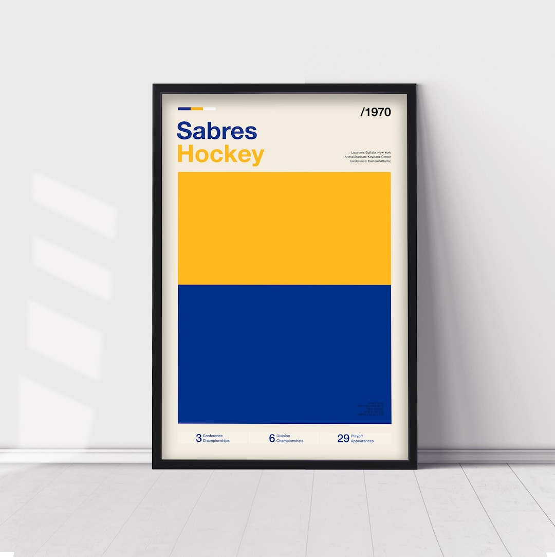 Buffalo Sabres Hockey Poster | NHL Team Colors Art Print | NHL Team ...