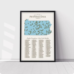 Pennsylvania State Park Checklist Poster | Hiking Bucket List Art - Etsy