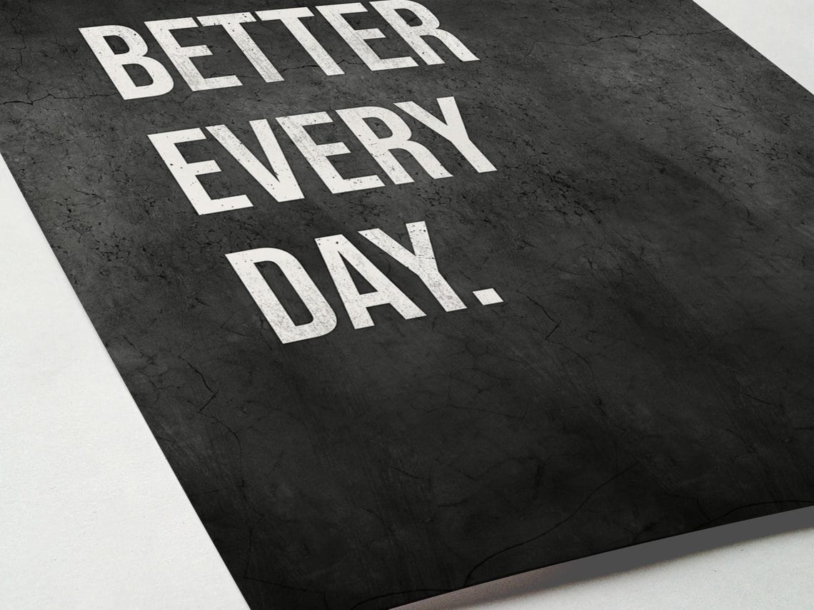 1% Better Every Day – Inspirational Gym Poster – Motivational Wall Art ...