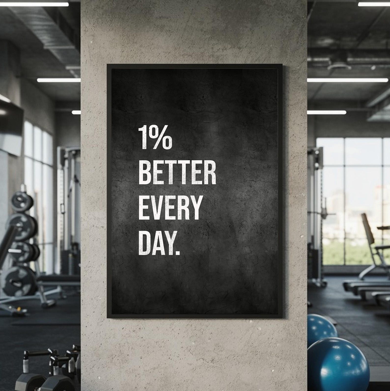 1% Better Every Day – Inspirational Gym Poster – Motivational Wall Art ...
