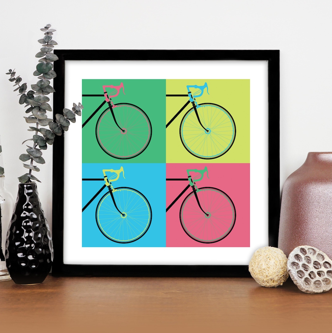 Pop Art Cycling Print | Modern Bike Wall Art - Etsy