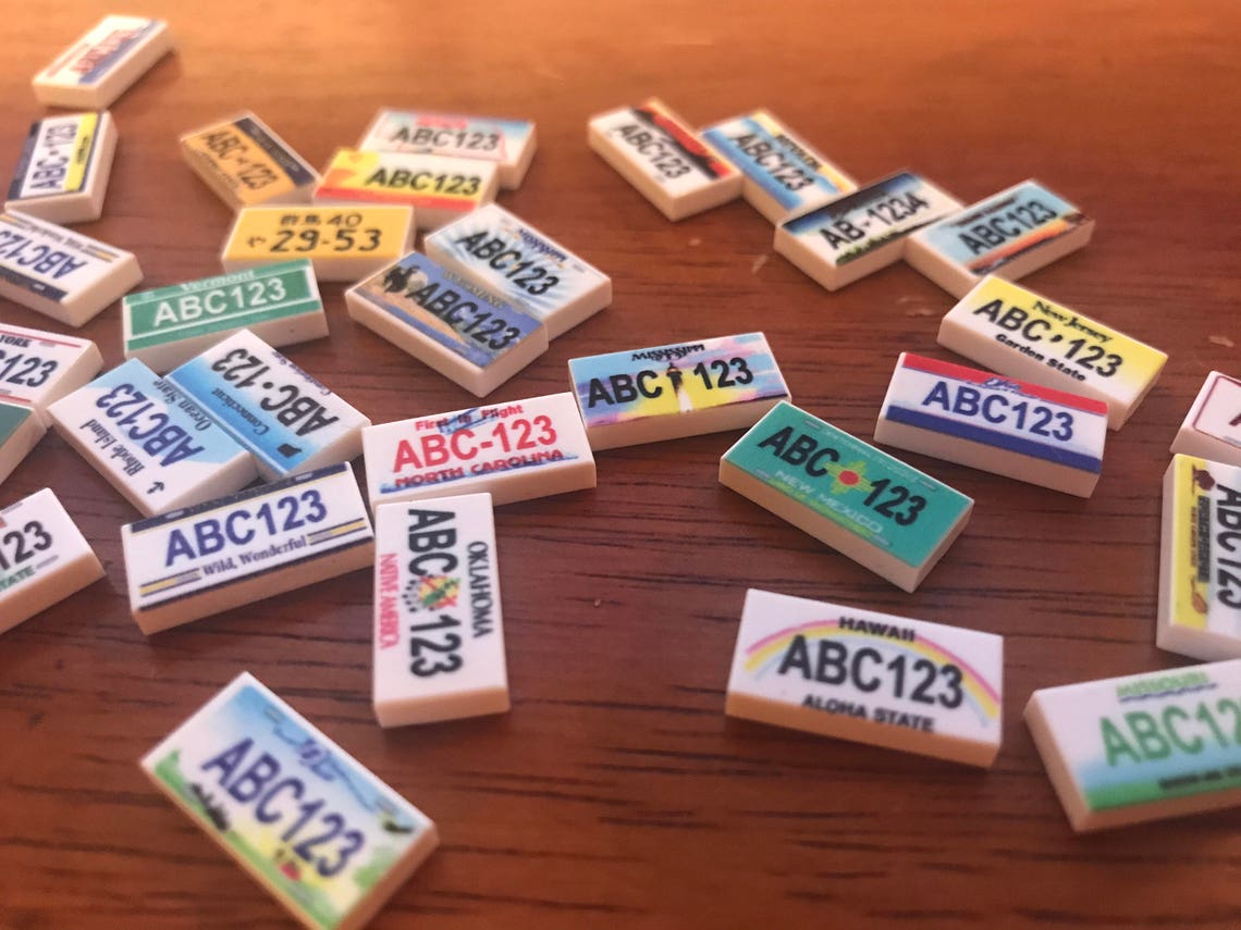 Customized Mini License Plate on Lego 1x2 Tile | Etsy