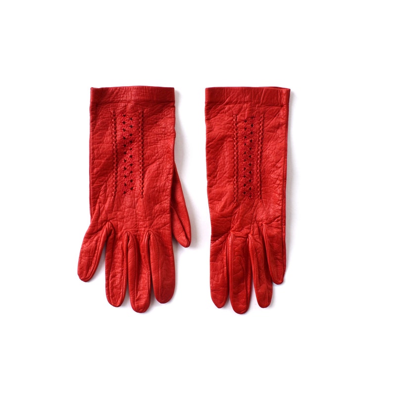 Red Leather Gloves - Etsy
