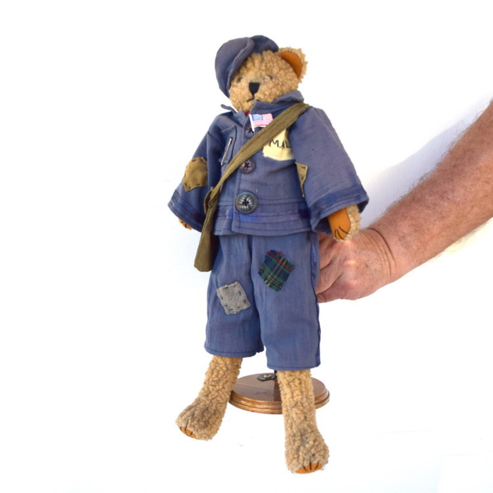 Vintage Teddy Bear With Stand Mailman Post Office Delivery Man - Etsy