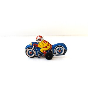 Vintage Litho Toy Race Motorcycle and Rider Japan Japanese Friction Tin ...