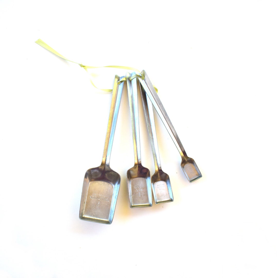 Vintage Measuring Spoons EKCO Stainless Holland Set of 4 Cooking Baking ...