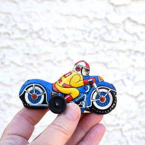 Vintage Litho Toy Race Motorcycle and Rider Japan Japanese Friction Tin ...