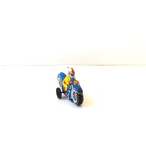 Vintage Litho Toy Race Motorcycle and Rider Japan Japanese Friction Tin ...