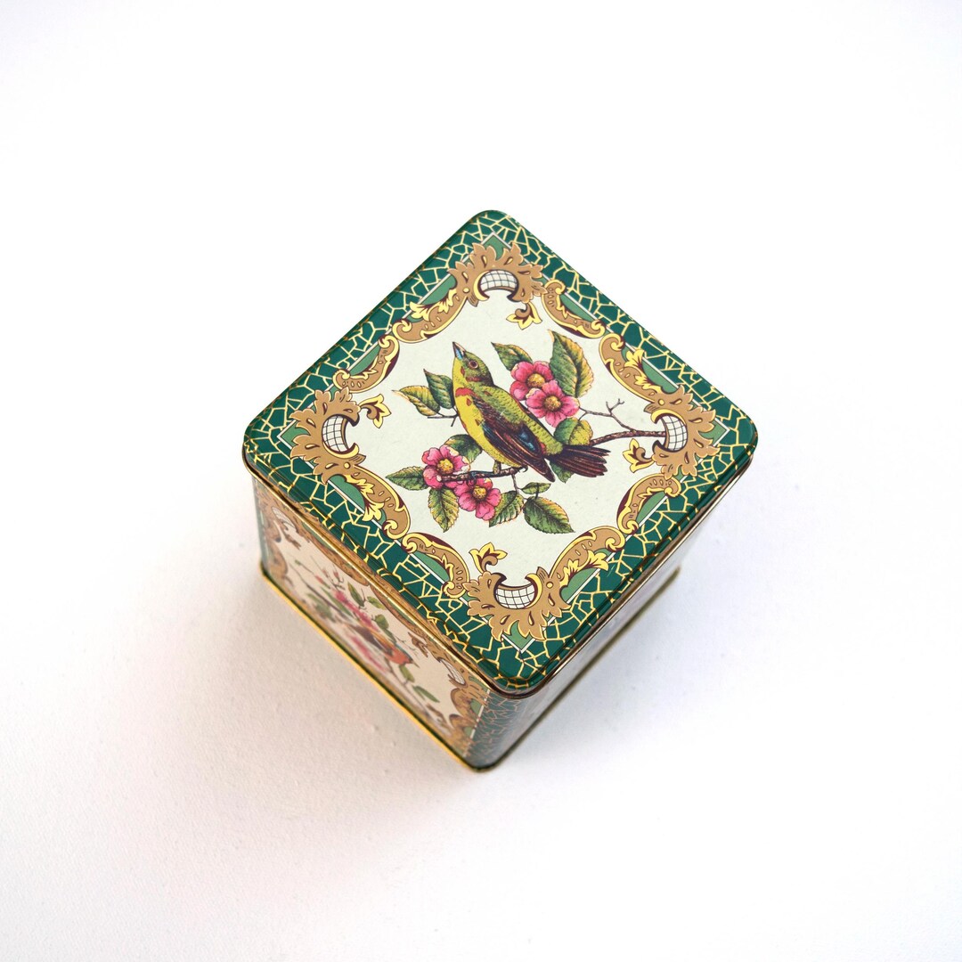 Vintage Tin Box Birds Spring Bloom Daher NY Container Made in England ...