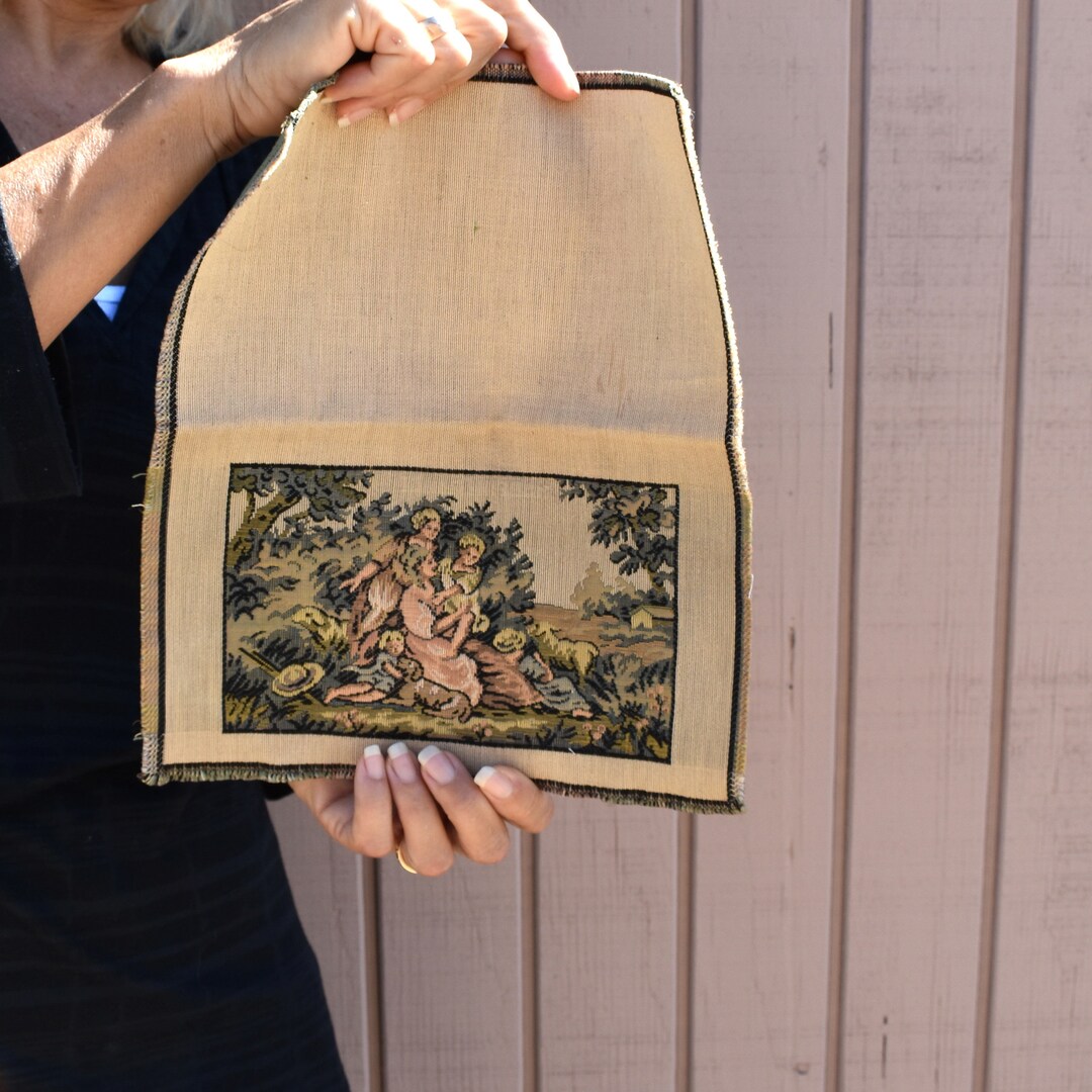 Vintage French Gobelin Unframed Unfinished Tapestry Romantic Pastoral ...
