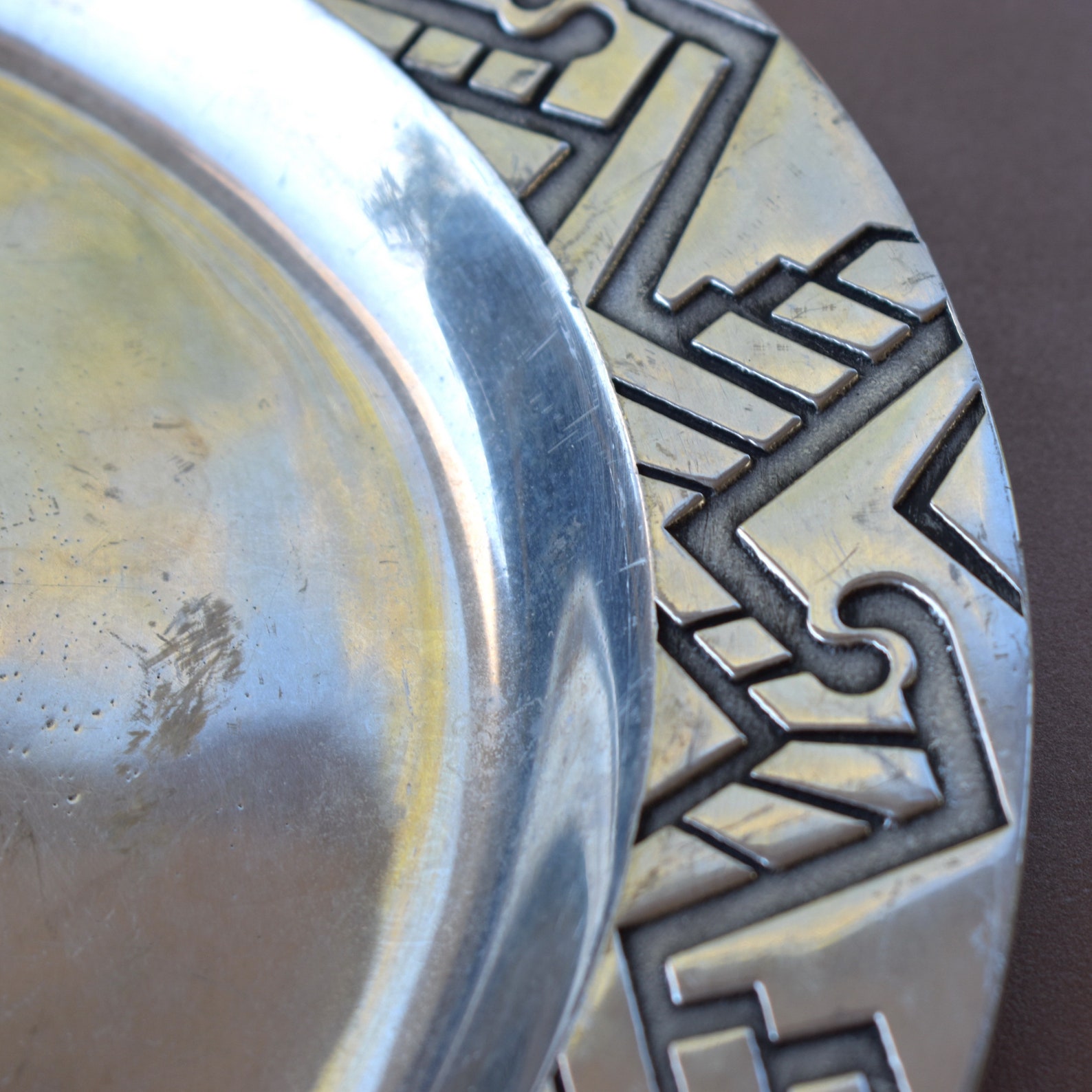 Vintage Large Metal Platter Wilton Armetale USA Pewter Style Round Tray ...