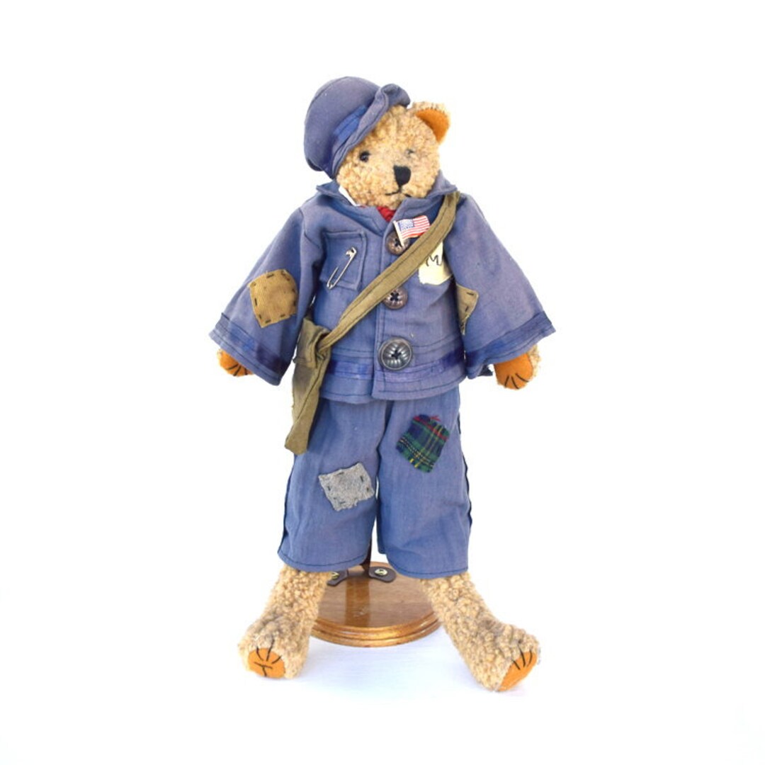 Vintage Teddy Bear With Stand Mailman Post Office Delivery Man Teddy ...