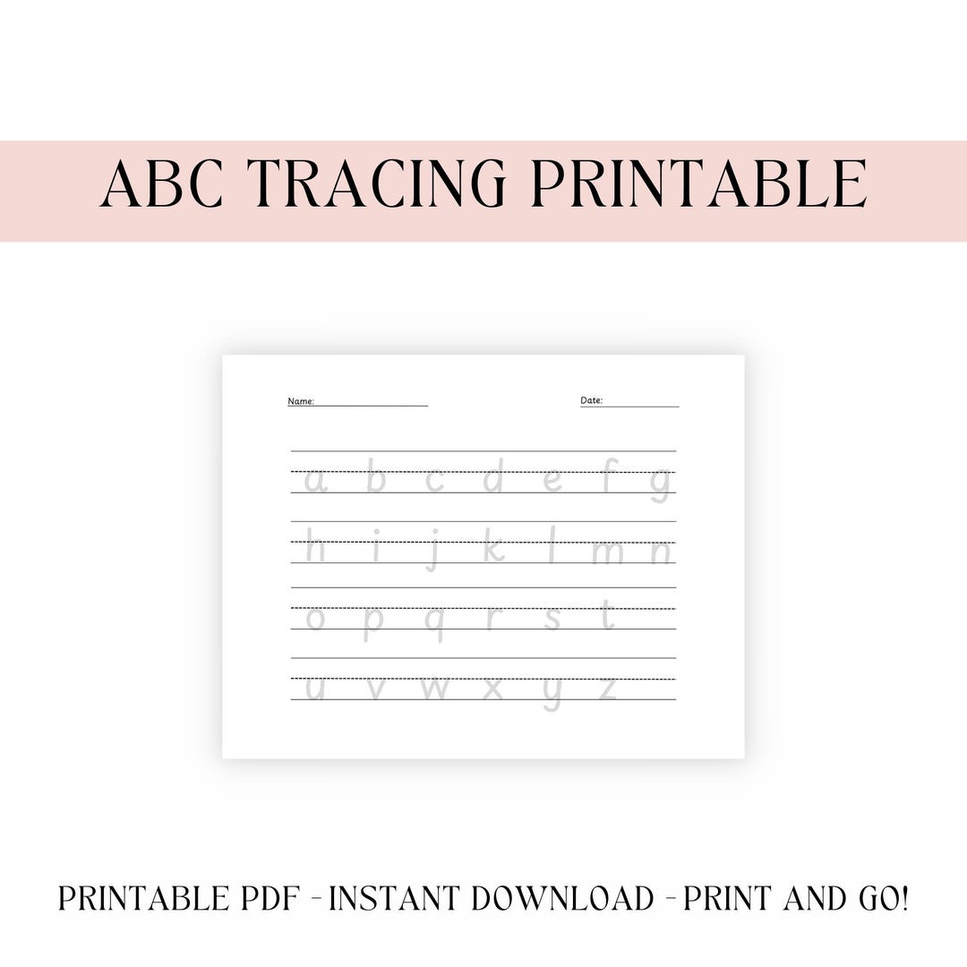 ABC Tracing Printable | Alphabet Tracing PDF | Letter Tracing A-Z for ...