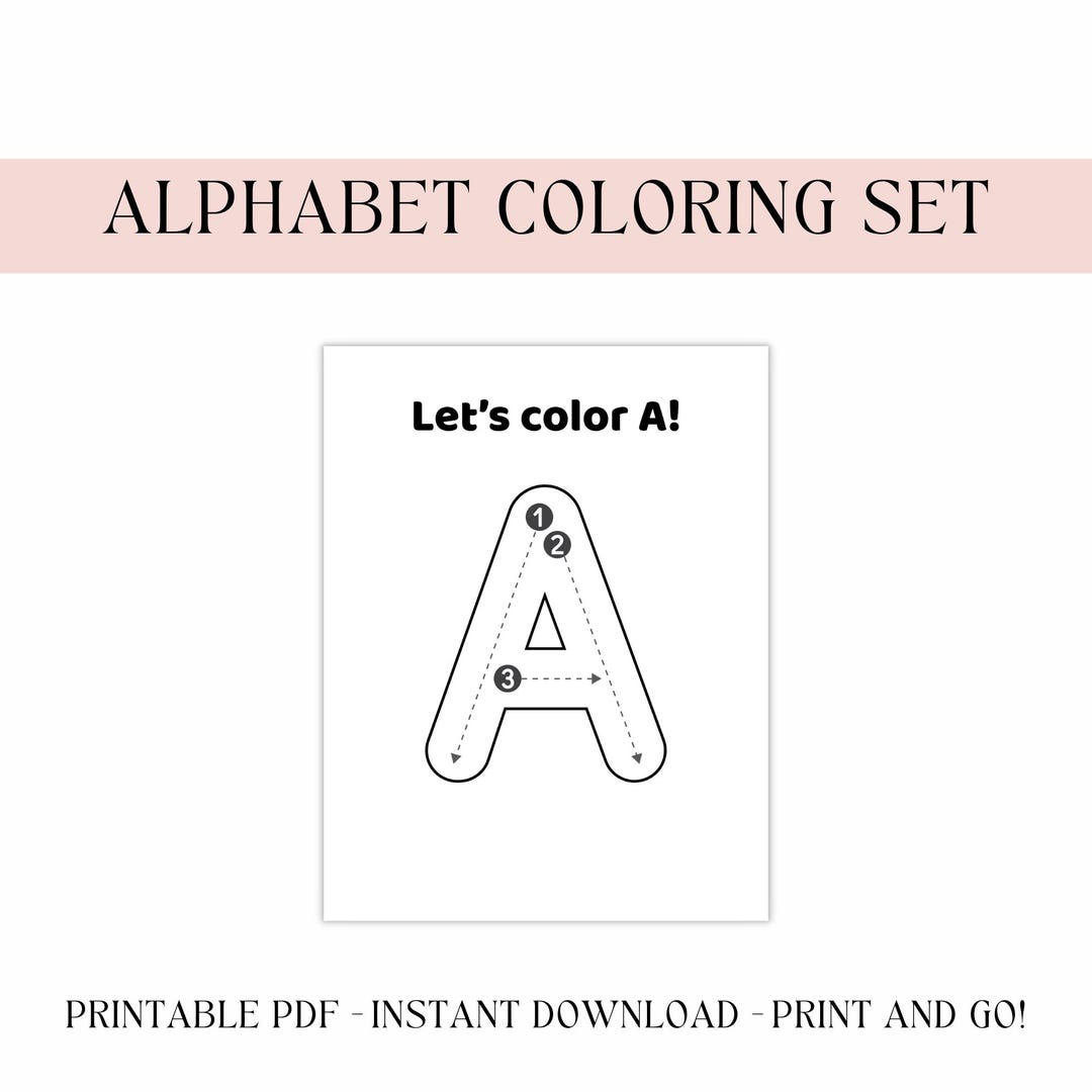 Alphabet Coloring Set | Trace and Color ABC | Early Literacy and ABC ...