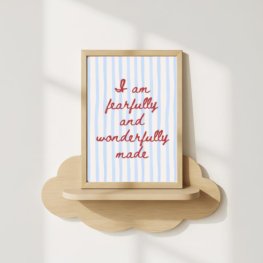 I Am Fearfully and Wonderfully Made Nursery Wall Art | Christian Baby ...