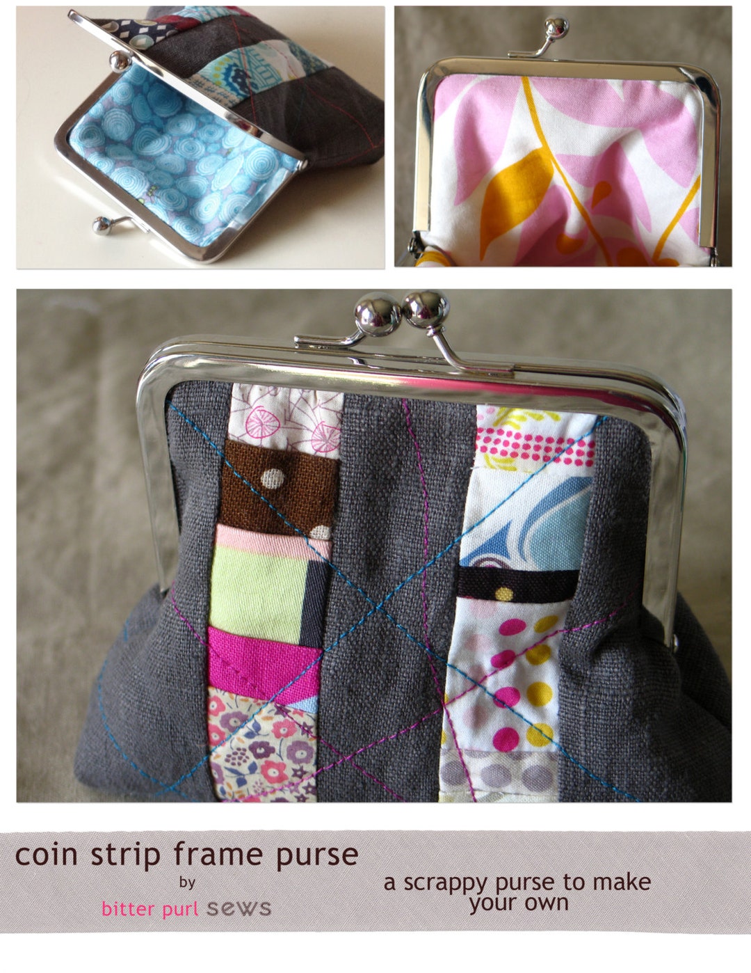 Coin Strip Frame Purse Sewing Pattern PDF - Etsy