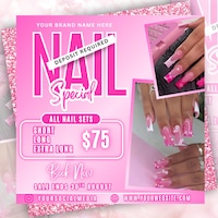 Nail Flyer, Small Business Flyer, Promotion, Sale, Nail Art, Nail ...