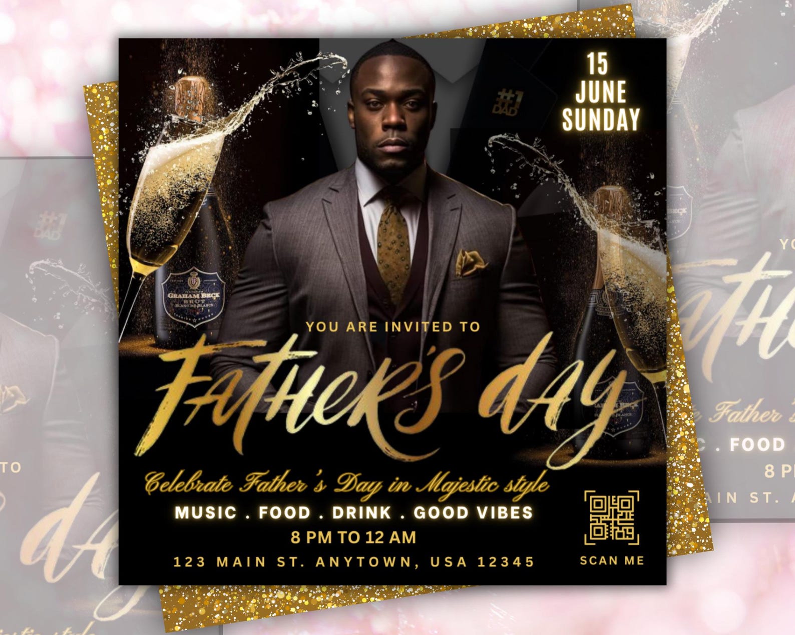 Father's Day Party Flyer, Father's Day Invitation Flyer, Best Dad Event ...