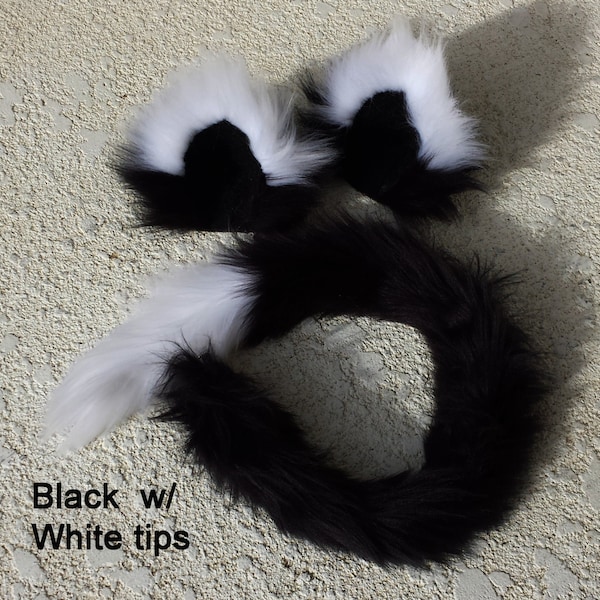 Black and White Cat Ears - Etsy