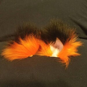 Fox Ear Clips / Bright Colors Orange and Black / Halloween / Fox Ears ...