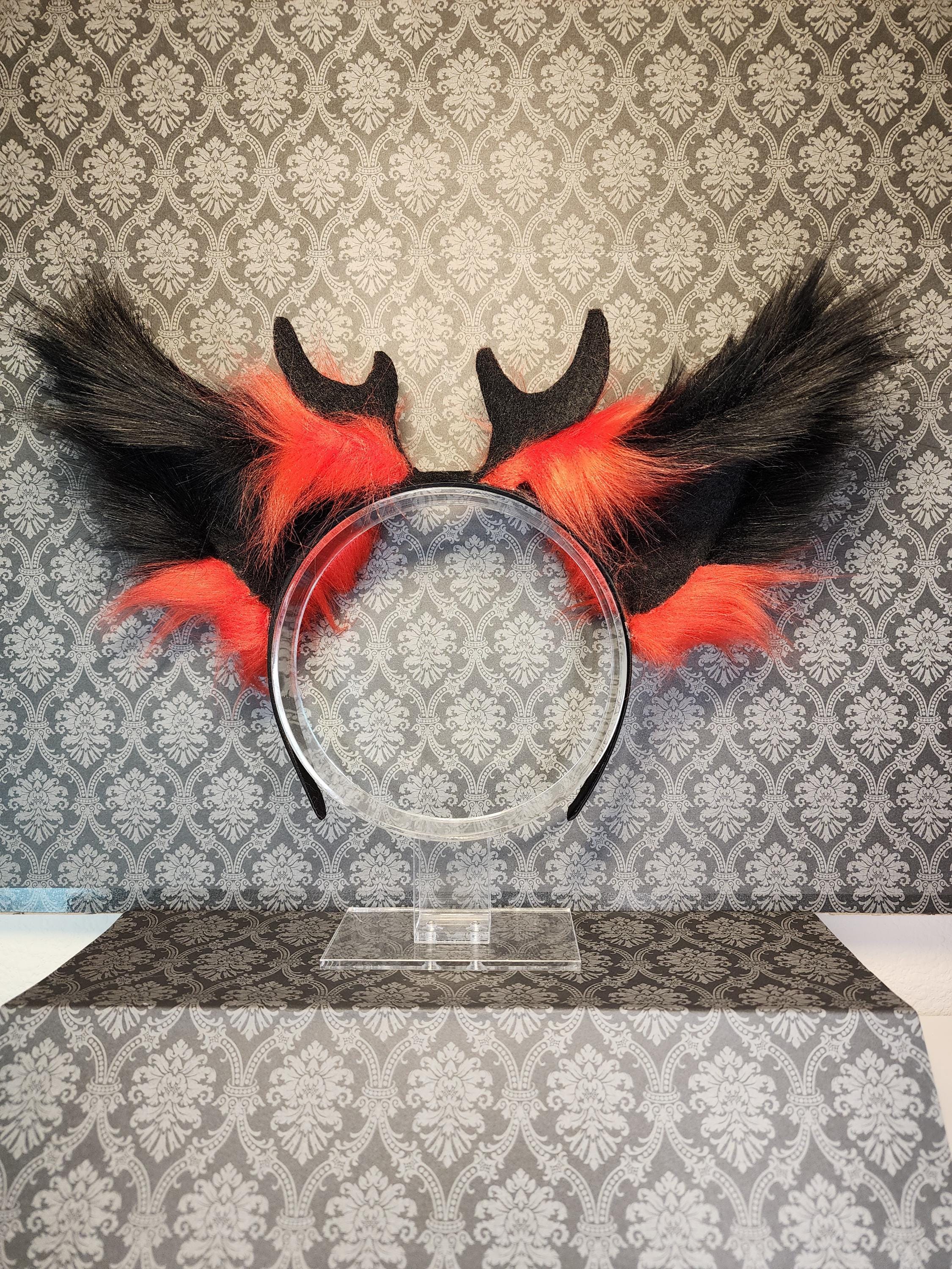 Deer Hell Demon Overlord Red Ears Headband Cosplay / Faux Cat Ears ...