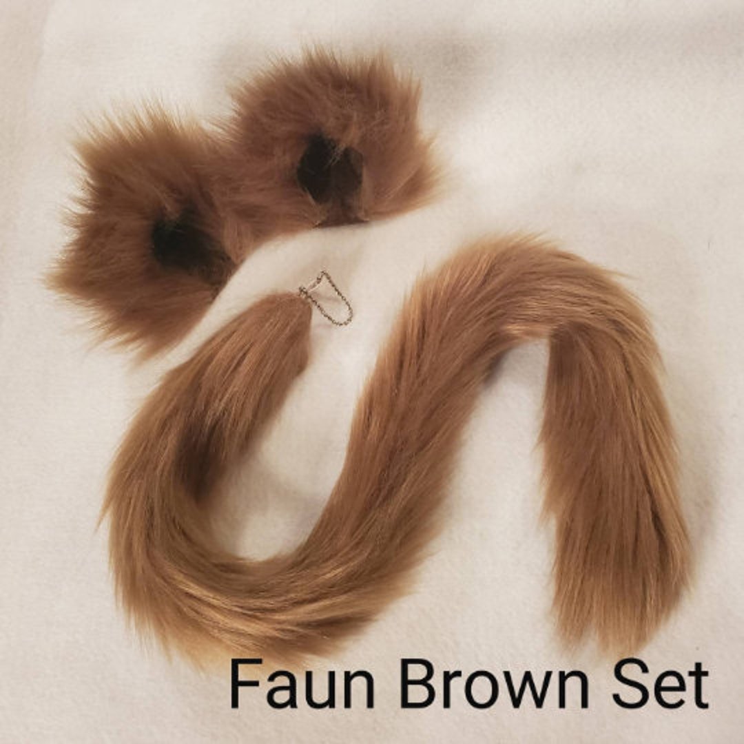 Cat Ears Clip on / Faun Brown Fuzzy Kitty Cat Ear Clips With or With ...